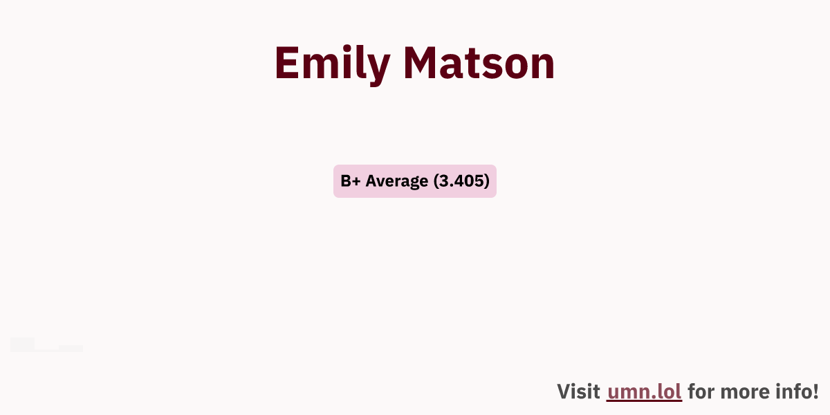 Emily Matson | GopherGrades