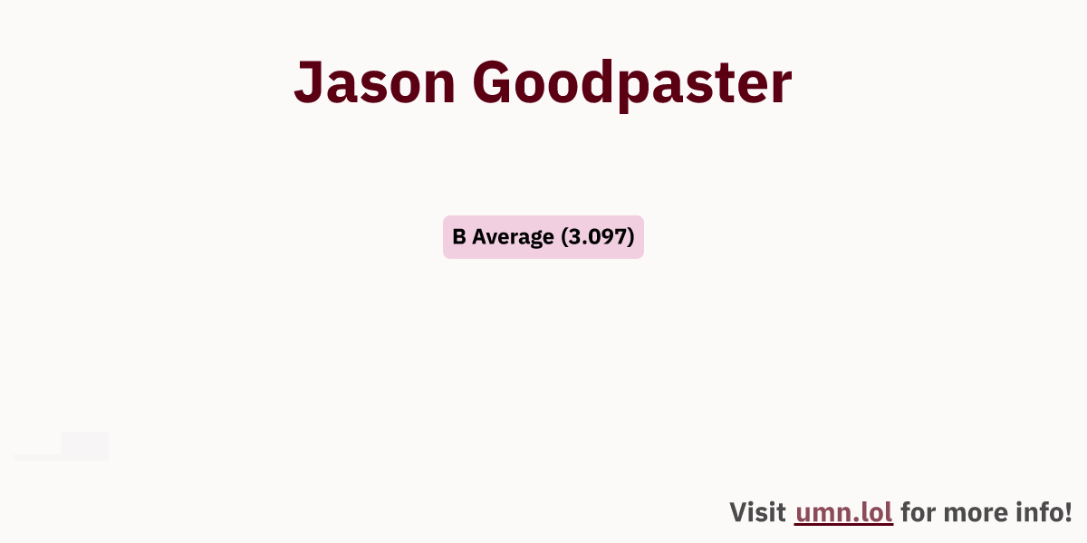 Jason Goodpaster | GopherGrades