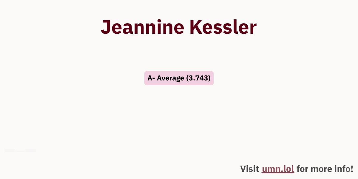 Jeannine Kessler | GopherGrades