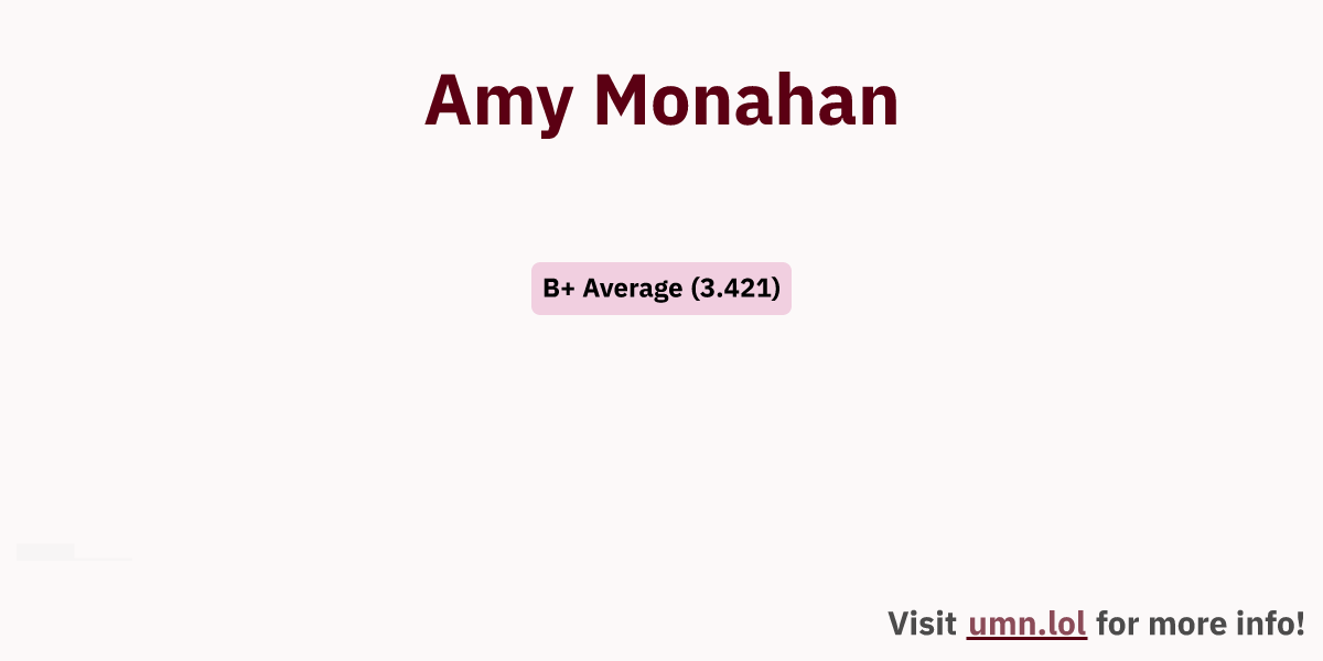 Amy Monahan | GopherGrades