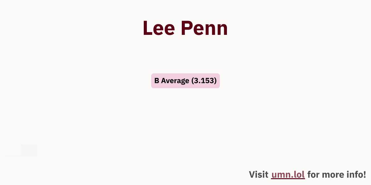 Lee Penn | GopherGrades