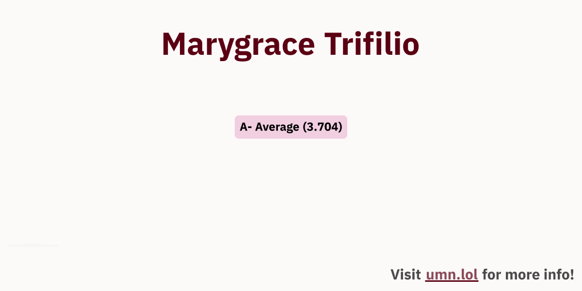 Marygrace Trifilio | GopherGrades