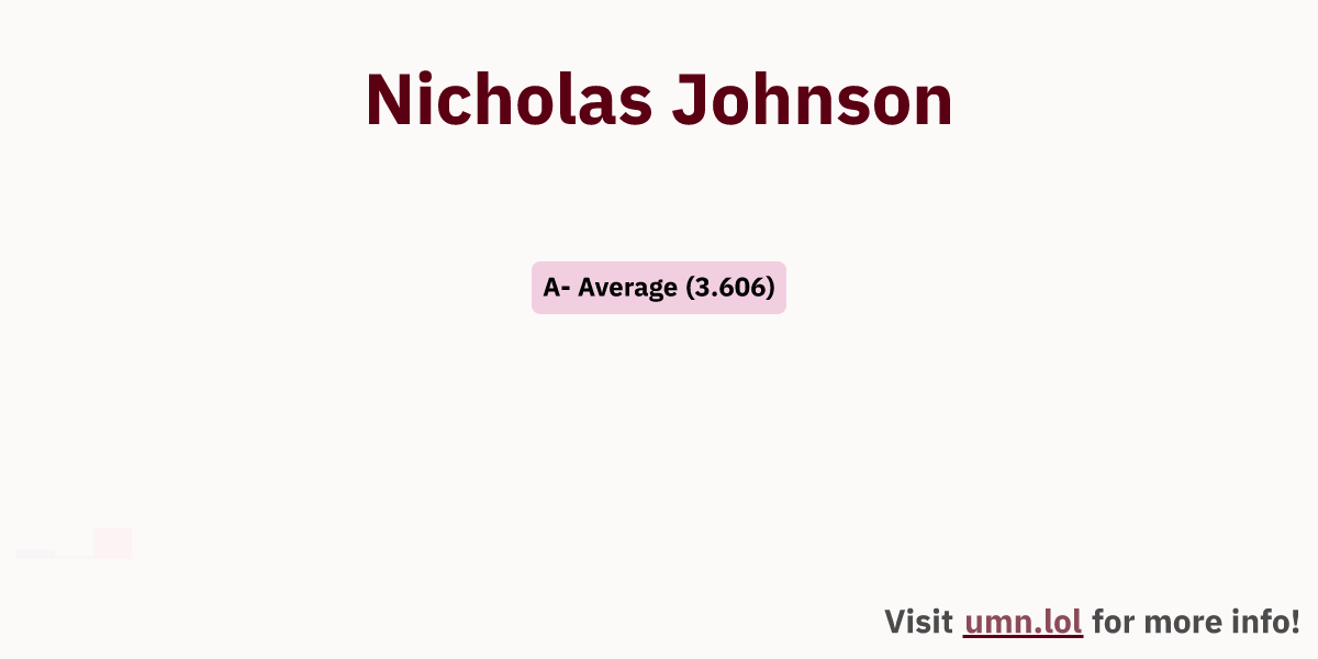Nicholas Johnson | GopherGrades