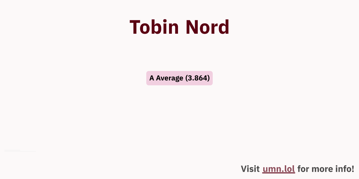 Tobin Nord | GopherGrades