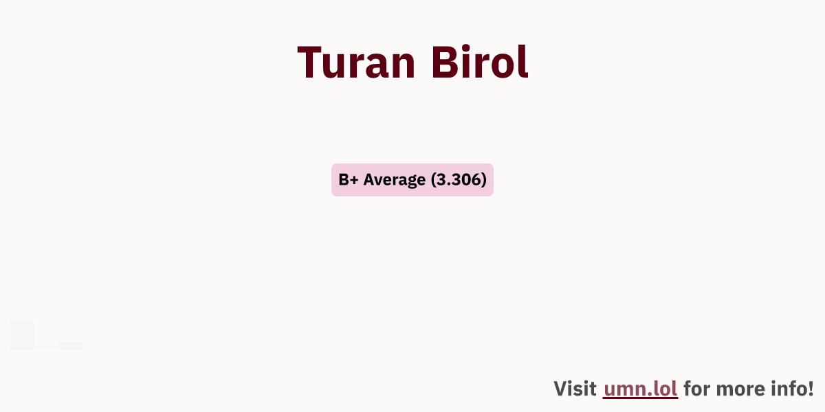 Turan Birol | GopherGrades