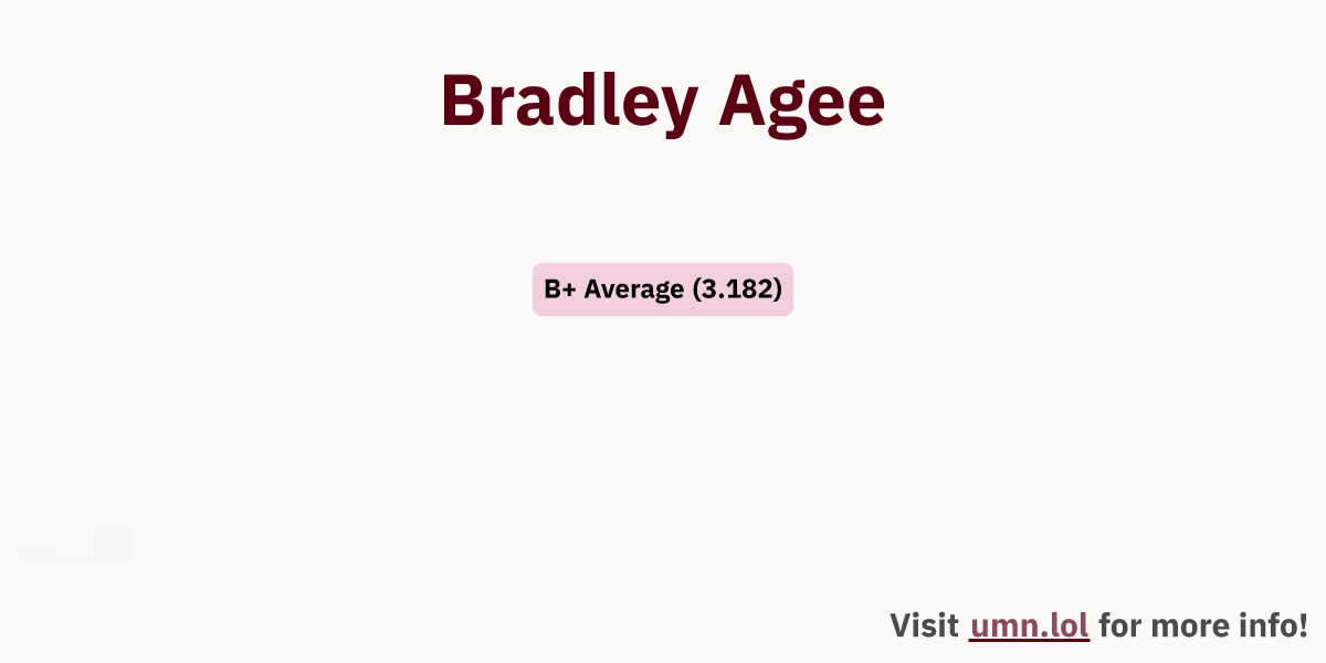 Bradley Agee | GopherGrades